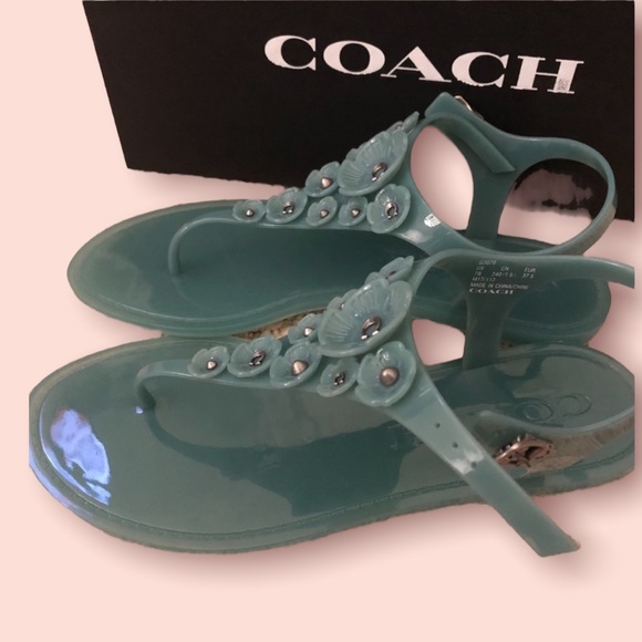 Coach | Shoes | Coach Woman Tea Rose Jelly Buckle Tstrap Sandal | Poshmark